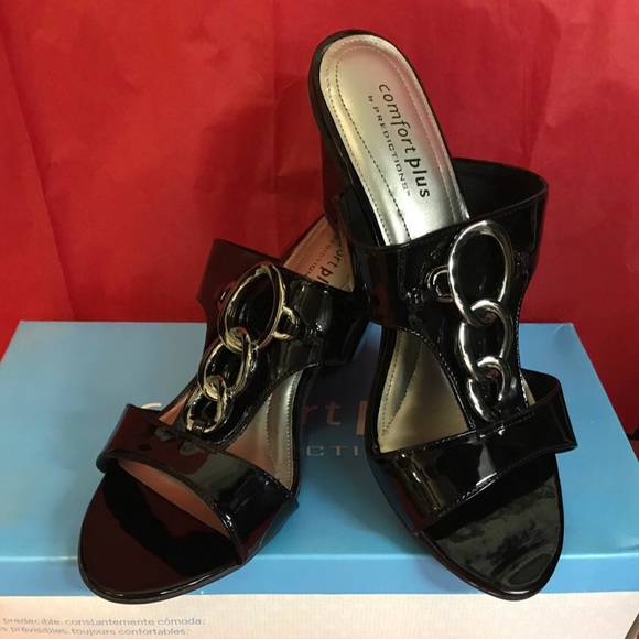 comfort plus by Predictions | Shoes | Black Patent Soft Block Heel ...